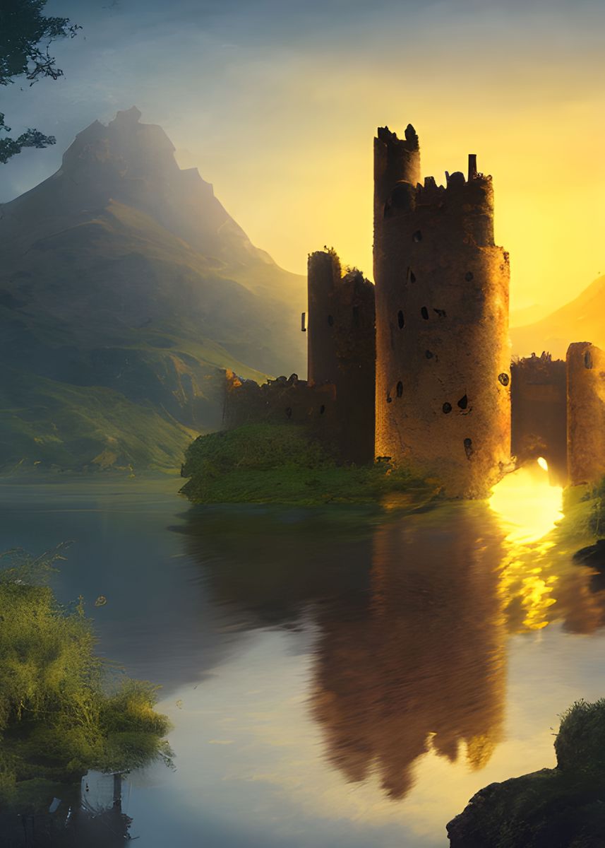 'mystical castle' Poster, picture, metal print, paint by Pixxelworks ...