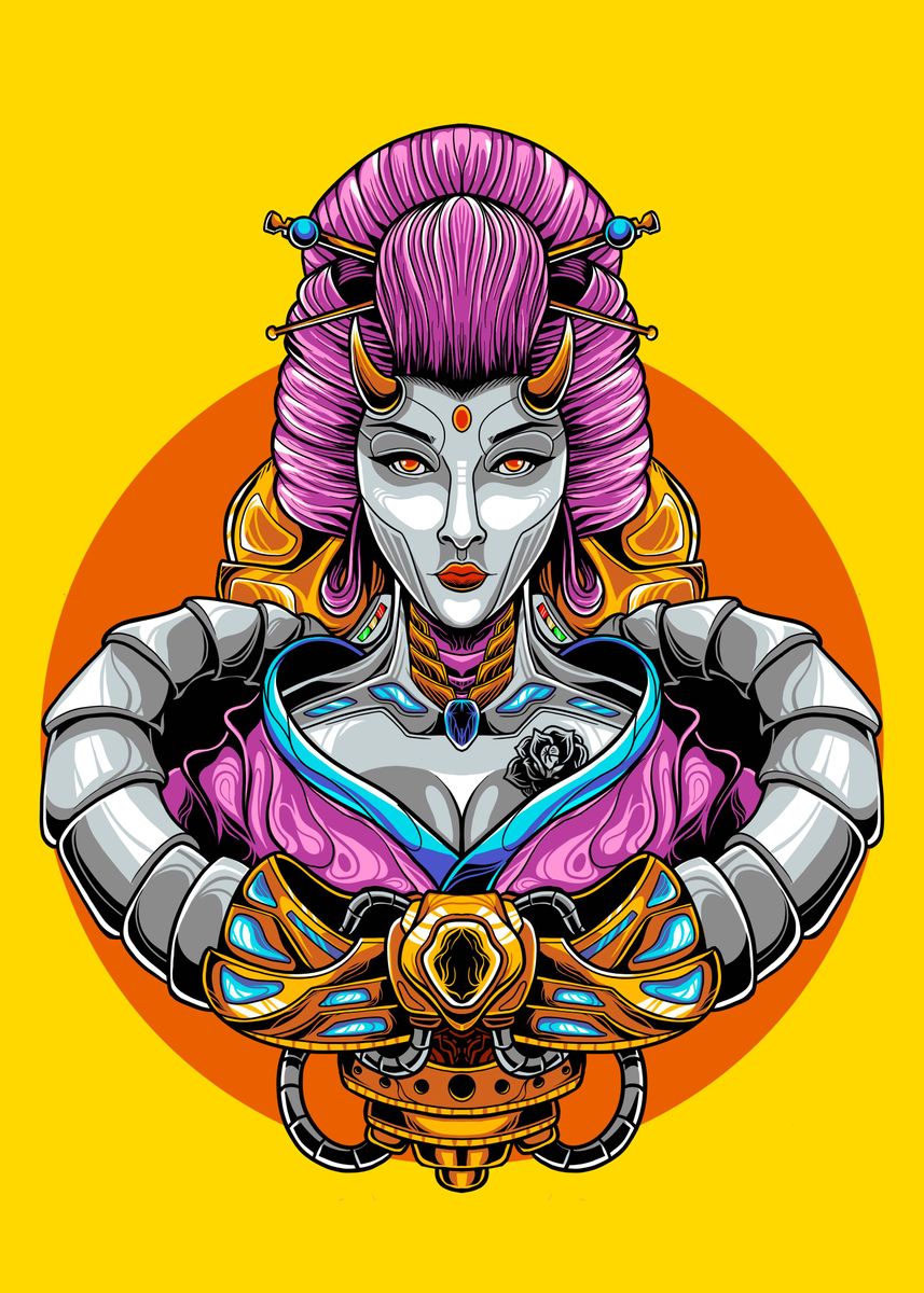 'Geisha Mecha' Poster, picture, metal print, paint by fathun nizar ...
