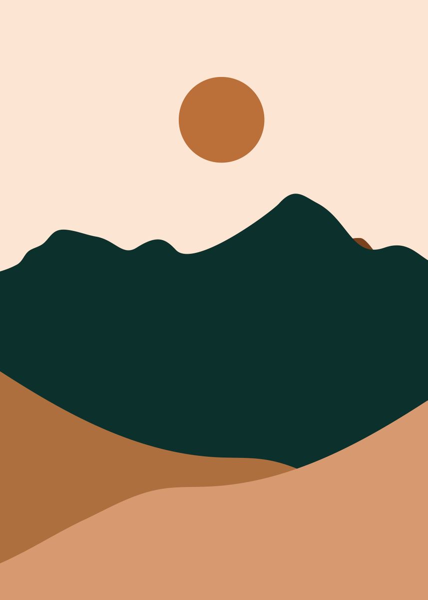 'Nature Landscape v3' Poster, picture, metal print, paint by crbn ...