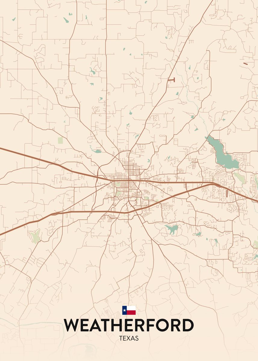 'Weatherford TX' Poster, picture, metal print, paint by IMR Designs | Displate