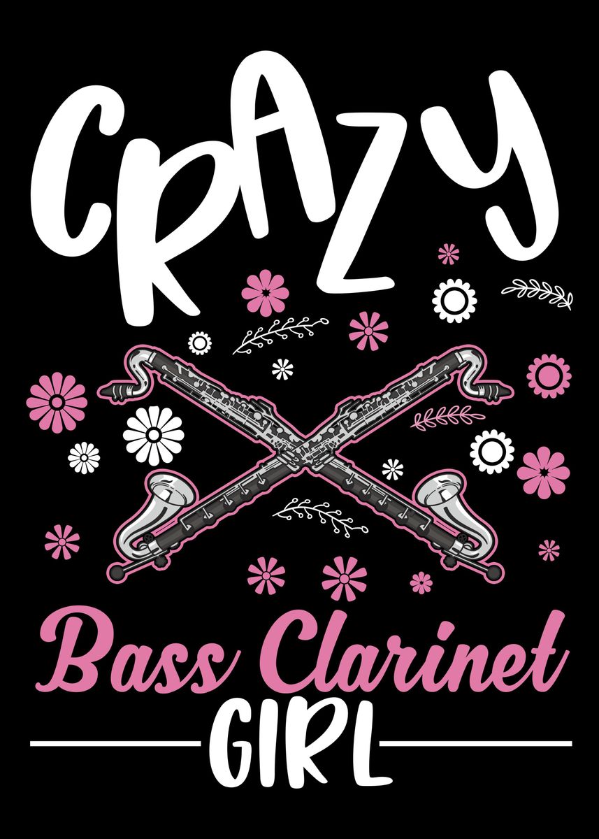 'Crazy Bass Clarinet Girl' Poster, picture, metal print, paint by ...