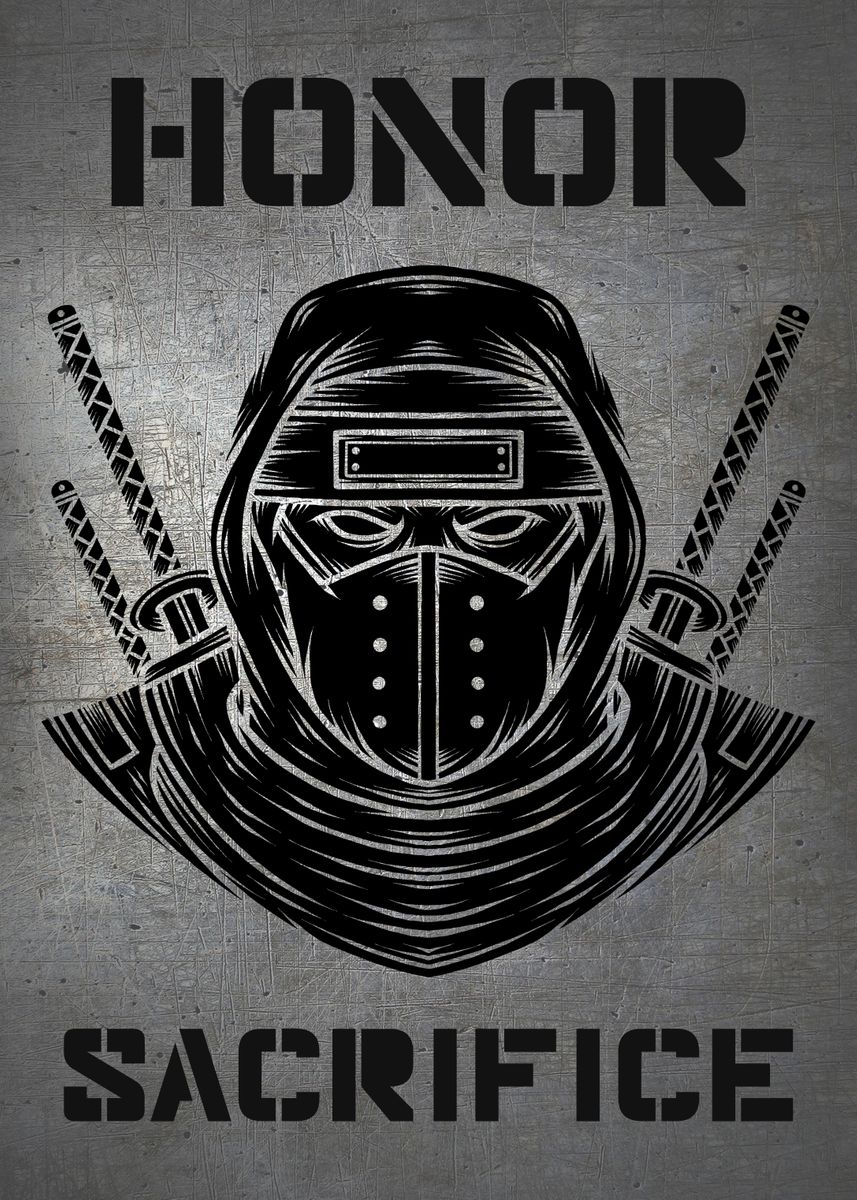 'NINJA HONOR SACRIFICE' Poster, picture, metal print, paint by Atomic ...