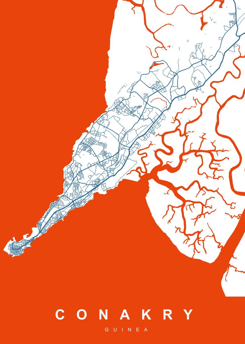 'Map CONAKRY GUINEA' Poster, picture, metal print, paint by UrbanMaps ...