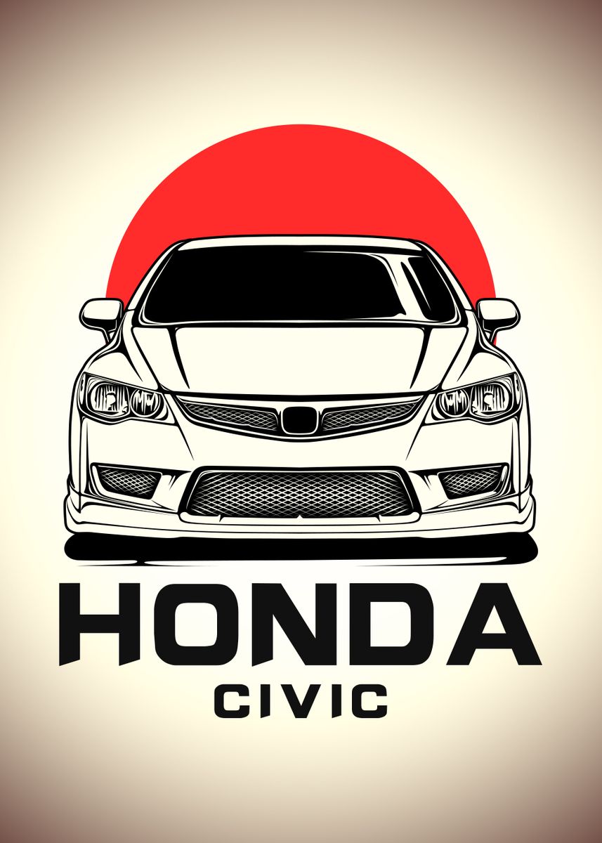 'Honda Civic ' Poster, picture, metal print, paint by Faissal Thomas ...