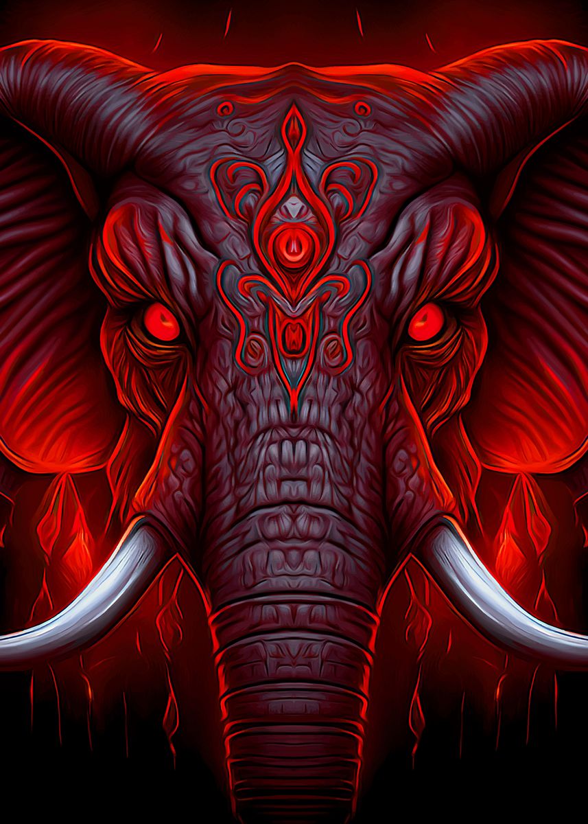 'Elephant Fantasy art 10' Poster, picture, metal print, paint by ...