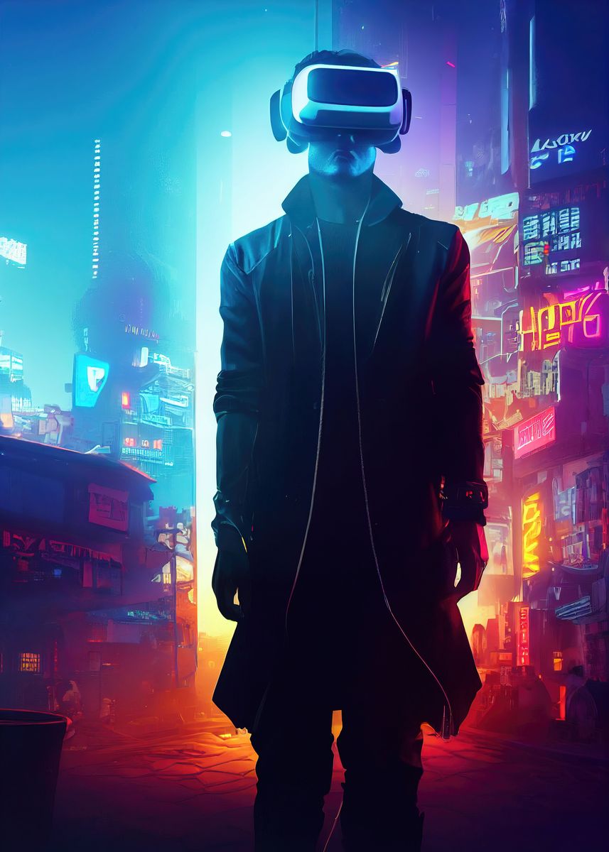 'Standing tall in VR' Poster, picture, metal print, paint by ...