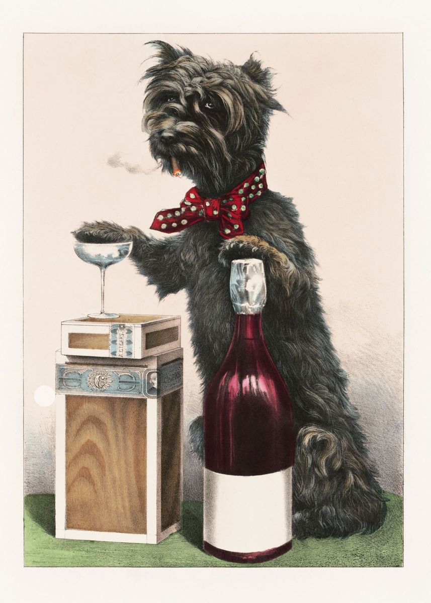 'Funny Dog Smoking' Poster, picture, metal print, paint by StoicMindset ...