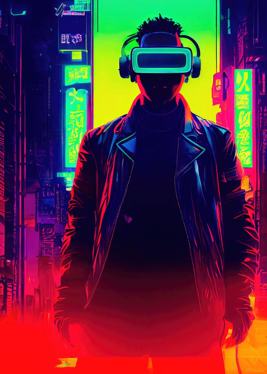 'living and breathing VR' Poster, picture, metal print, paint by ...