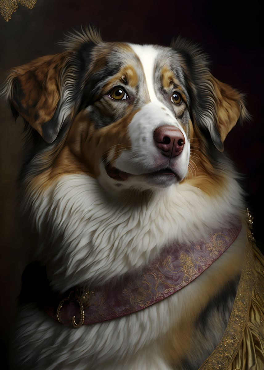 'Australian Shepherd' Poster, picture, metal print, paint by Swan Dee ...
