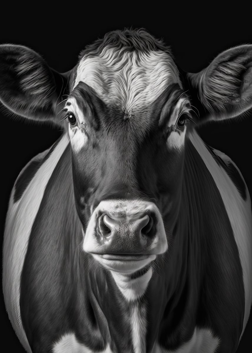 'Portrait of a Cow' Poster, picture, metal print, paint by Five Senses ...