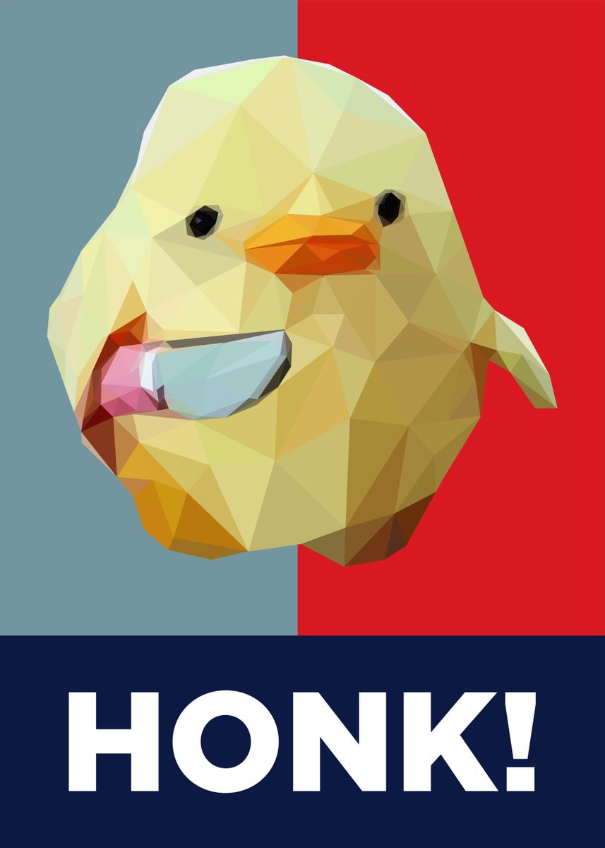 'litle honk' Poster, picture, metal print, paint by Lowpoly Posters ...
