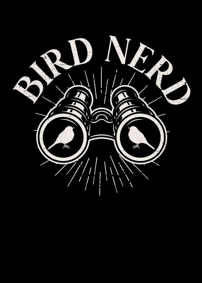 'Bird Nerd' Poster, picture, metal print, paint by ZS C O M M E R C E | Displate