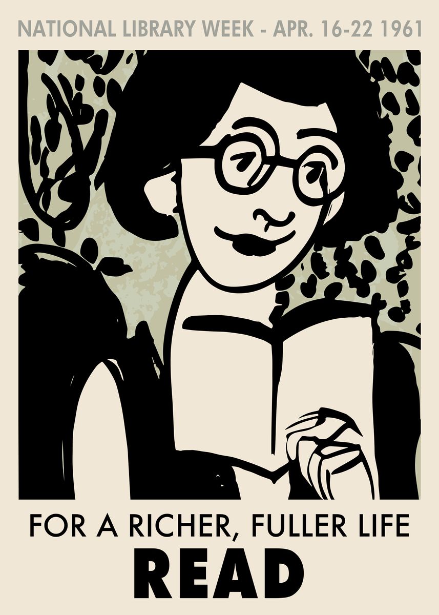 'National Library Week ' Poster, picture, metal print, paint by ...