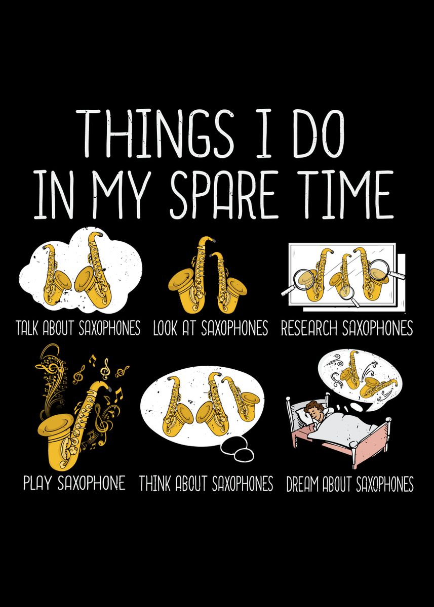 'Funny Saxophone Player' Poster, picture, metal print, paint by ...