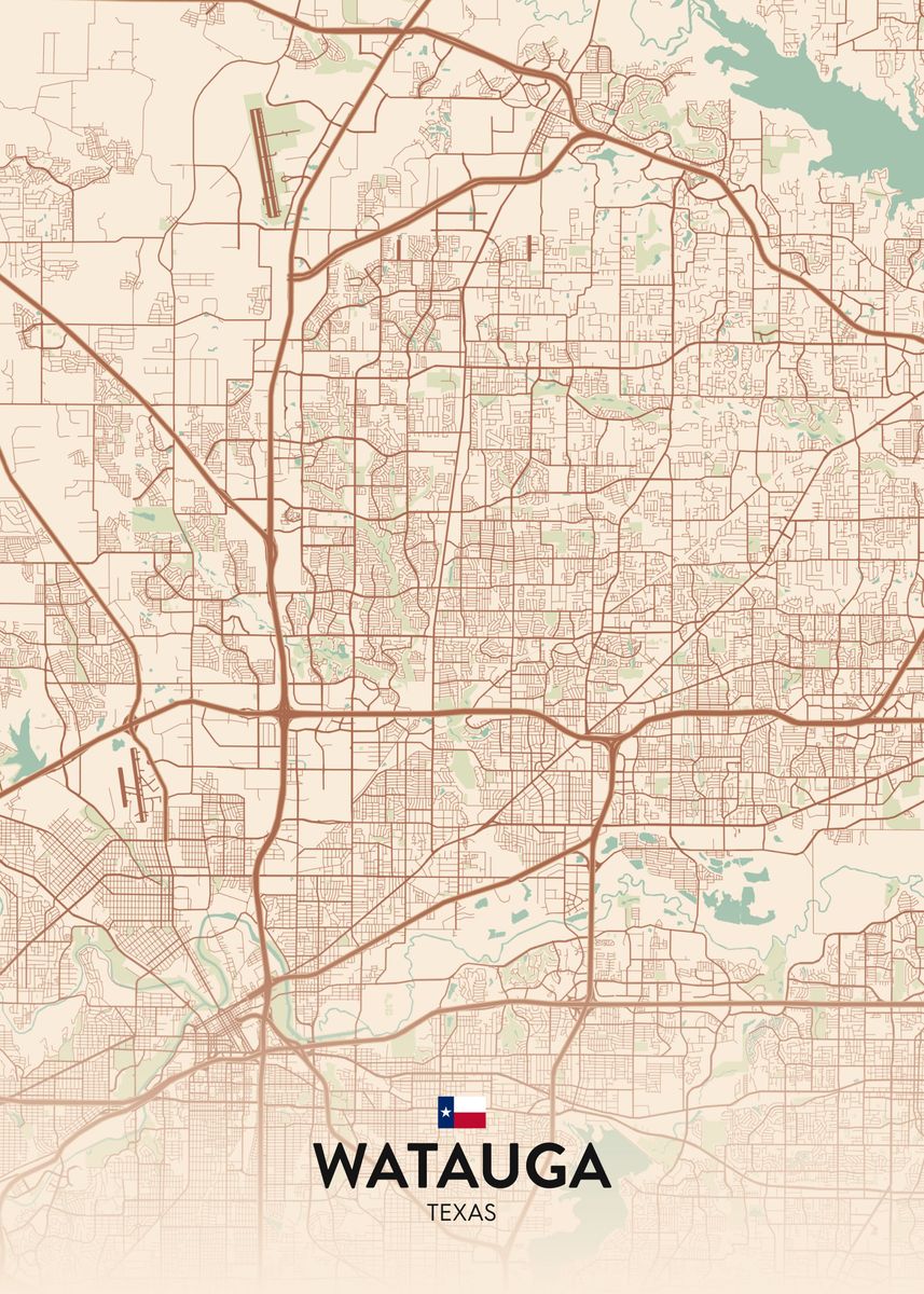 'Watauga TX' Poster, picture, metal print, paint by IMR Designs | Displate