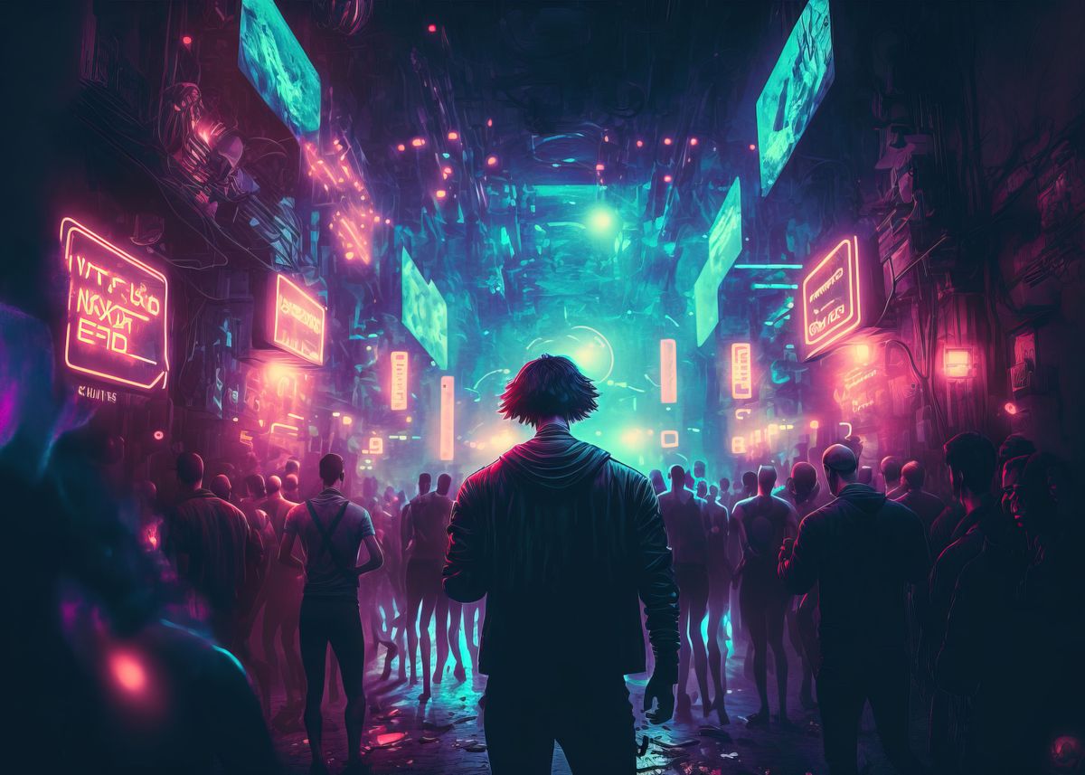 'Cyberpunk Party II' Poster by The Art of Leon | Displate