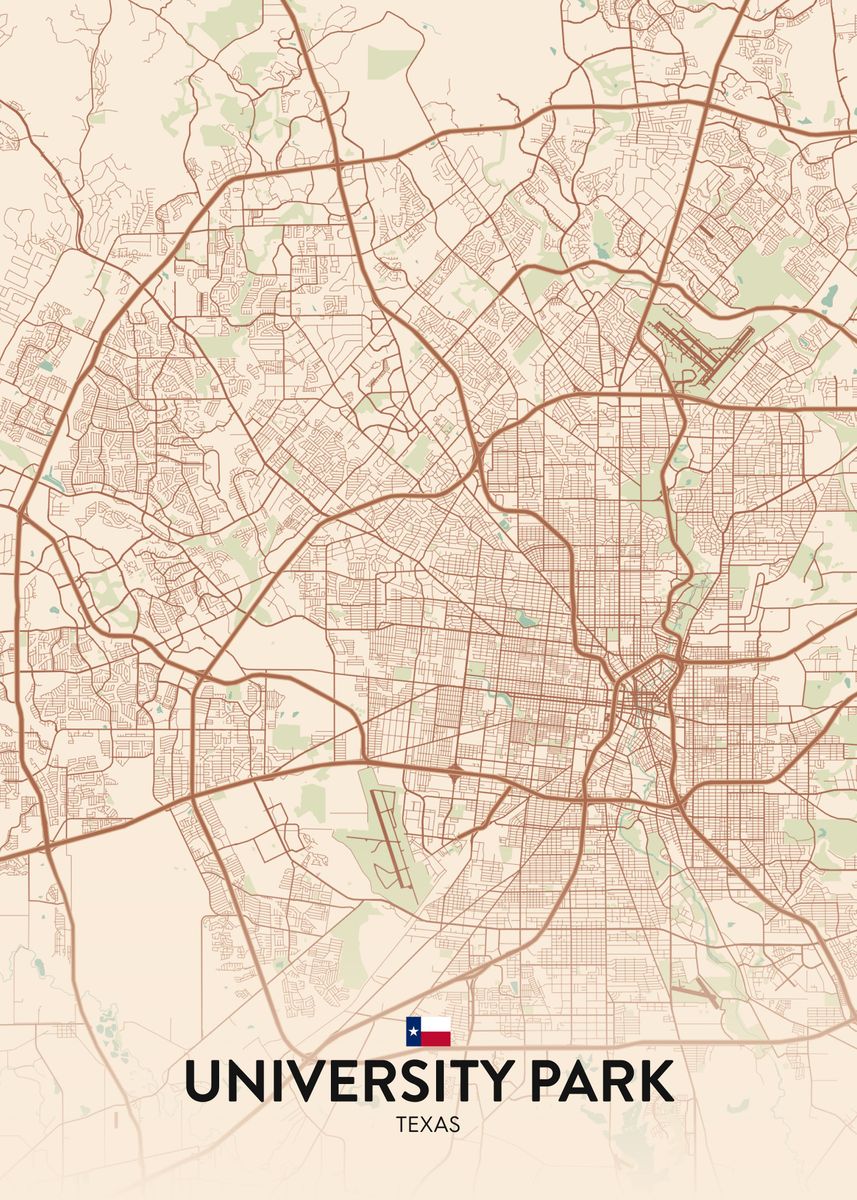 'University Park TX' Poster, picture, metal print, paint by IMR Designs ...