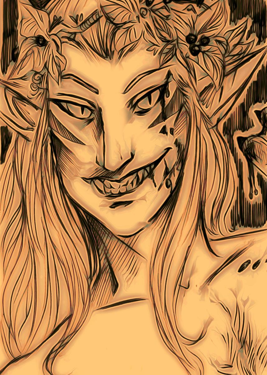 'Bloody Fae Face' Poster, picture, metal print, paint by Furiarossa and ...