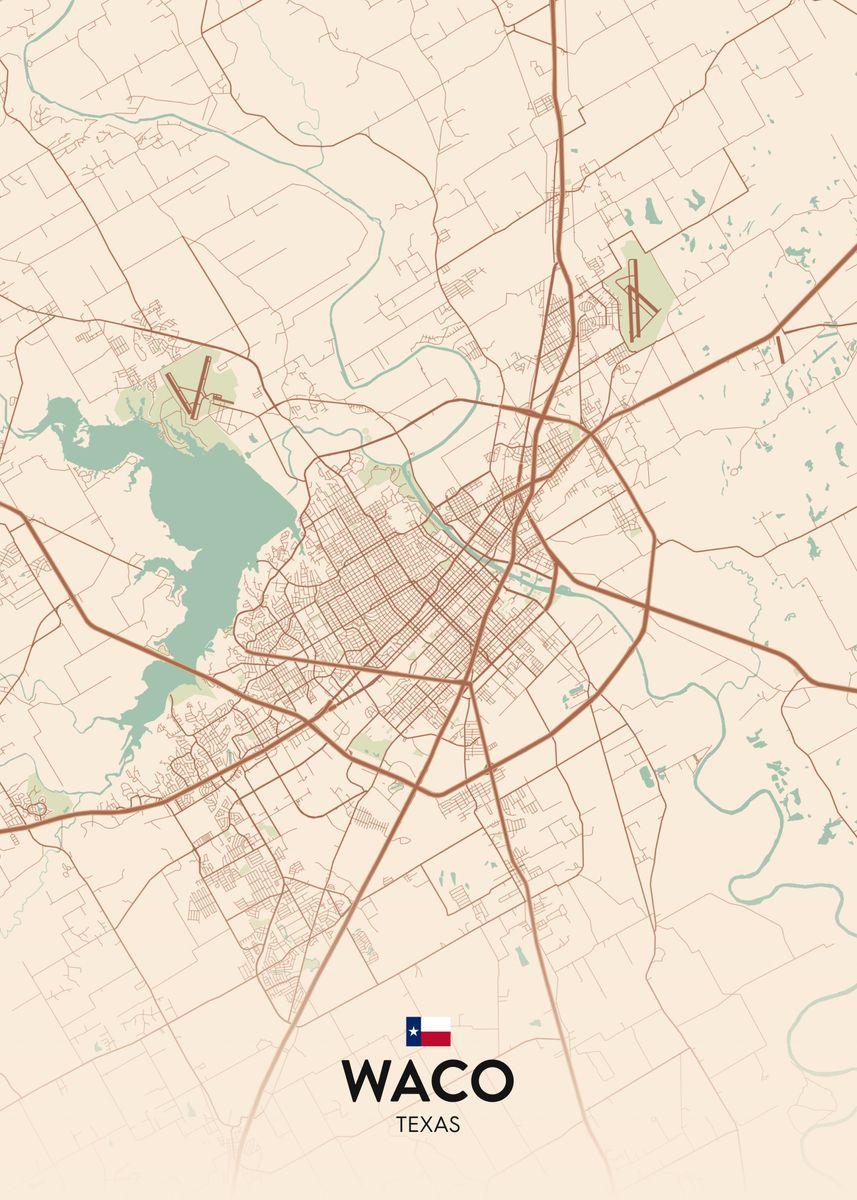 'Waco TX' Poster, picture, metal print, paint by IMR Designs | Displate