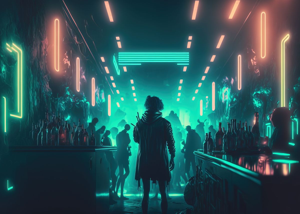 'Cyberpunk Party I' Poster by The Art of Leon | Displate