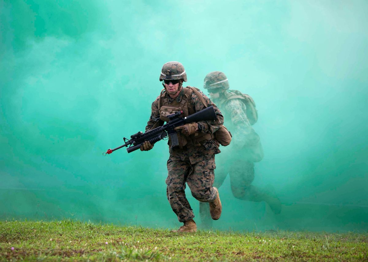 'Army combat' Poster by Sam Brady | Displate