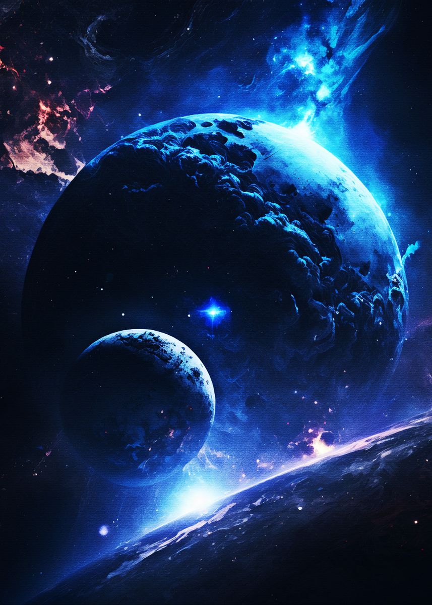 'Blue outer space' Poster, picture, metal print, paint by Muh Asdar ...