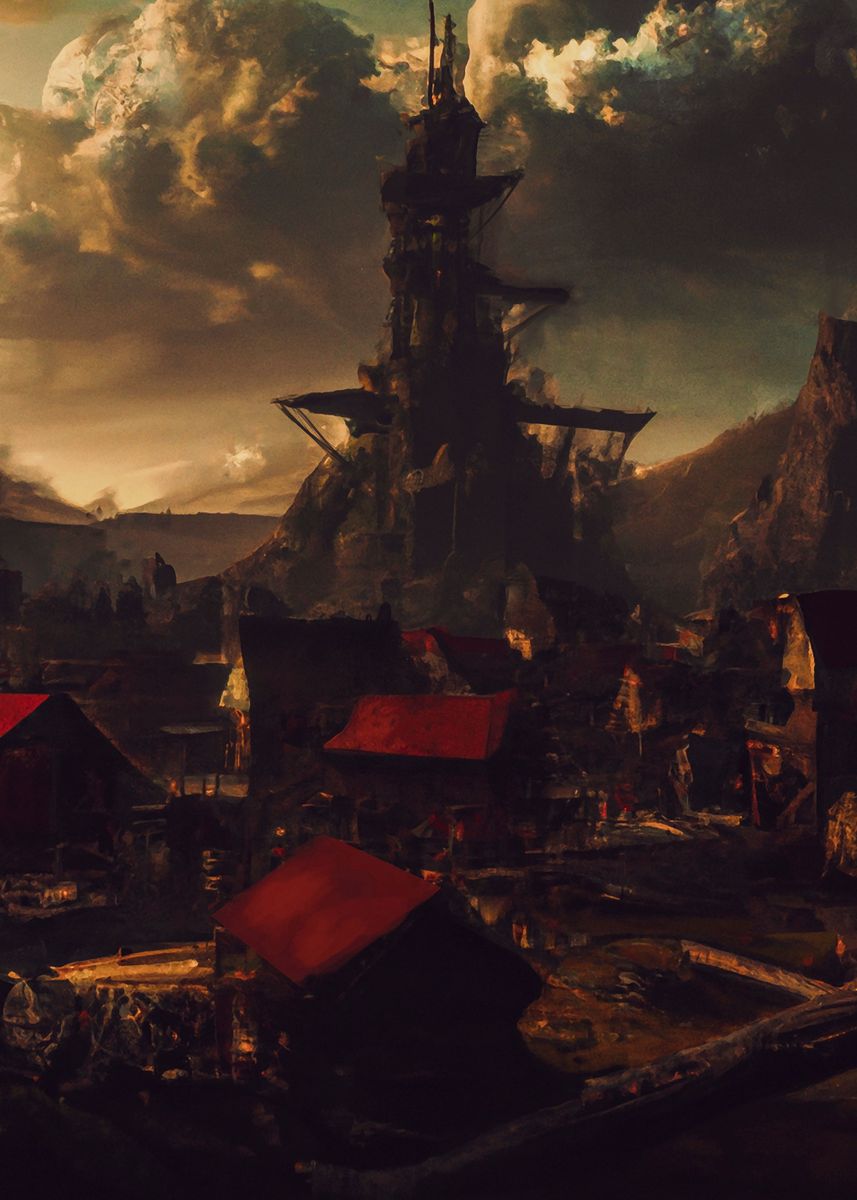 'The Village' Poster, picture, metal print, paint by AndrejZT | Displate