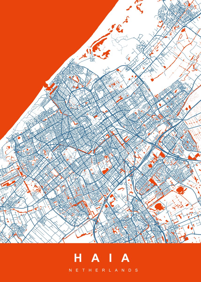 'Map HAIA NETHERLANDS ' Poster, picture, metal print, paint by ...