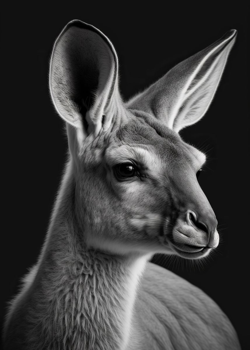 'Portrait of a Kangaroo' Poster, picture, metal print, paint by Five ...