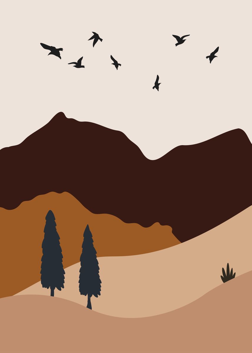 'Nature Landscape v4' Poster, picture, metal print, paint by crbn ...