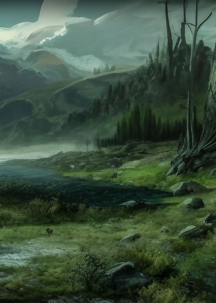 'Magic forest' Poster, picture, metal print, paint by Finnick | Displate