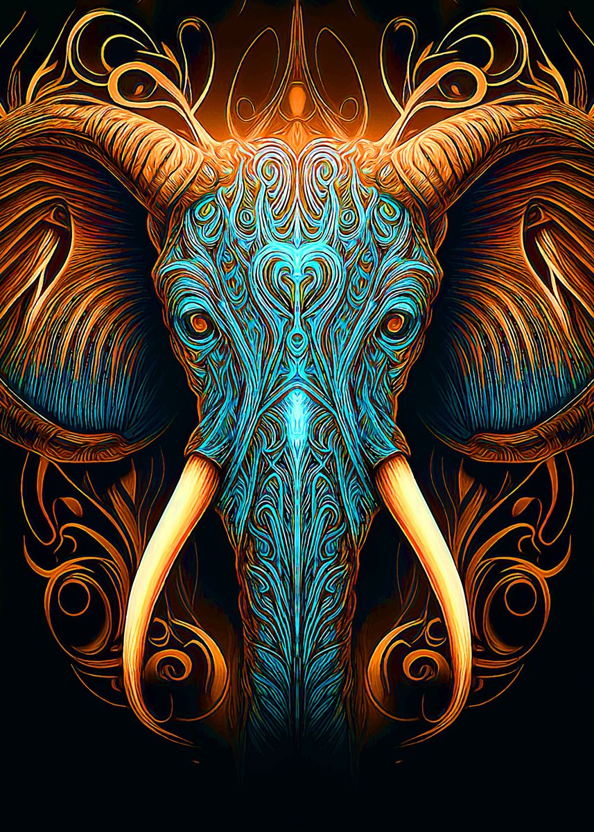 'Elephant Fantasy art 3' Poster, picture, metal print, paint by ...