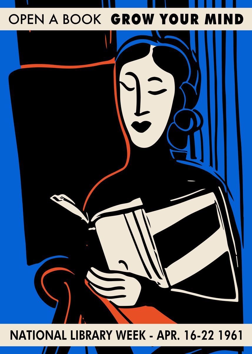 'Open a book Grow your mind' Poster, picture, metal print, paint by ...