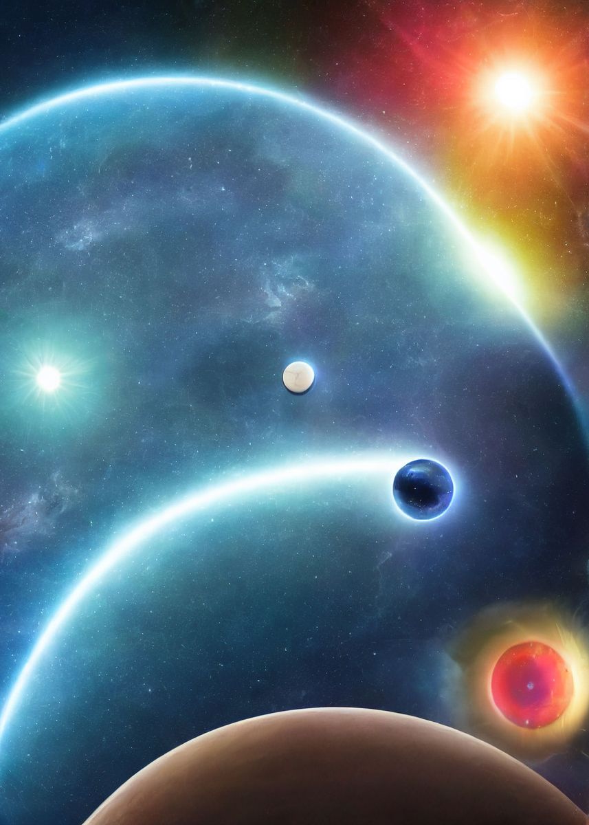 'Traveling planets' Poster, picture, metal print, paint by Alkaner ...