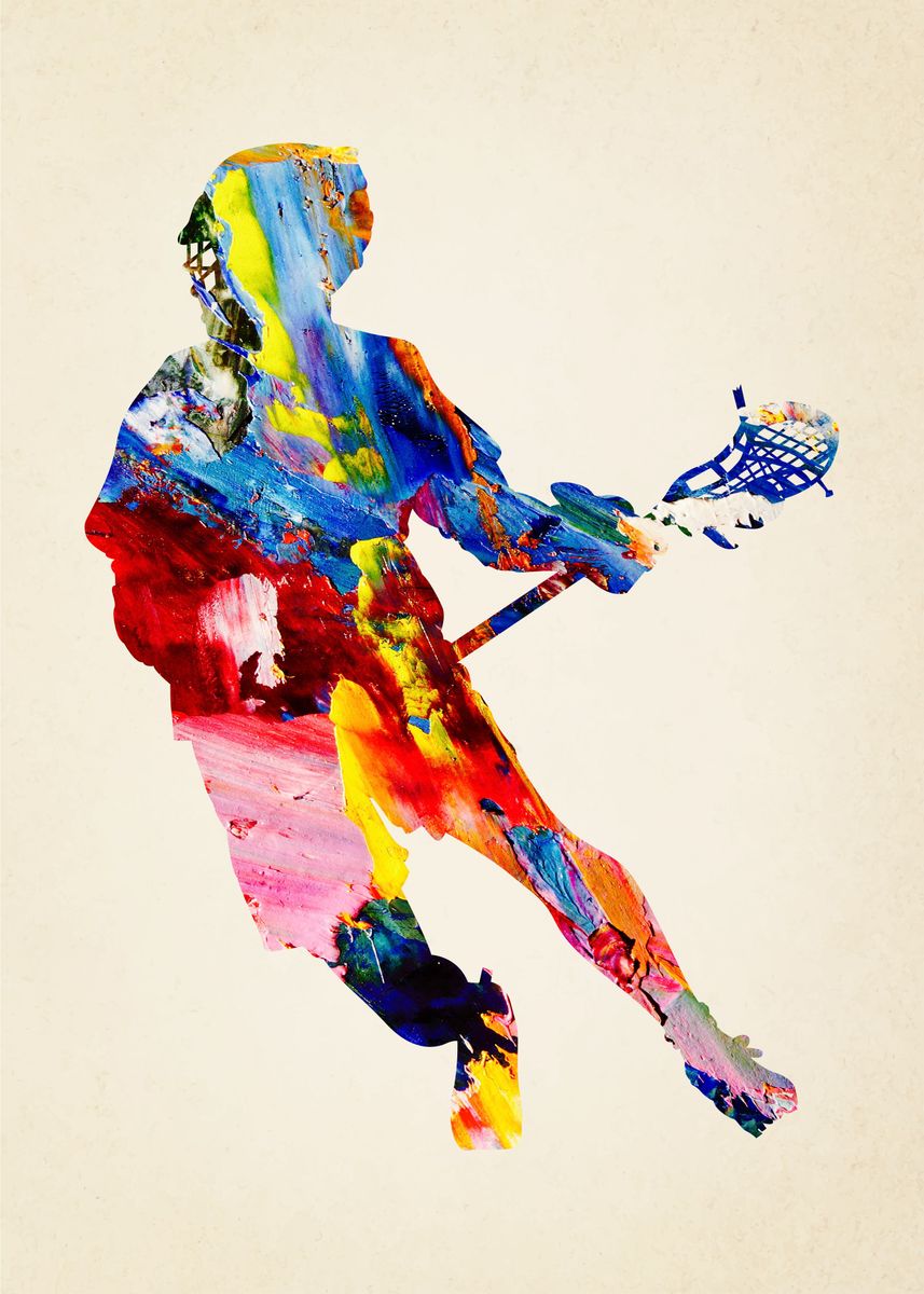 ' lacrosse Watercolor' Poster, picture, metal print, paint by Ollie ...