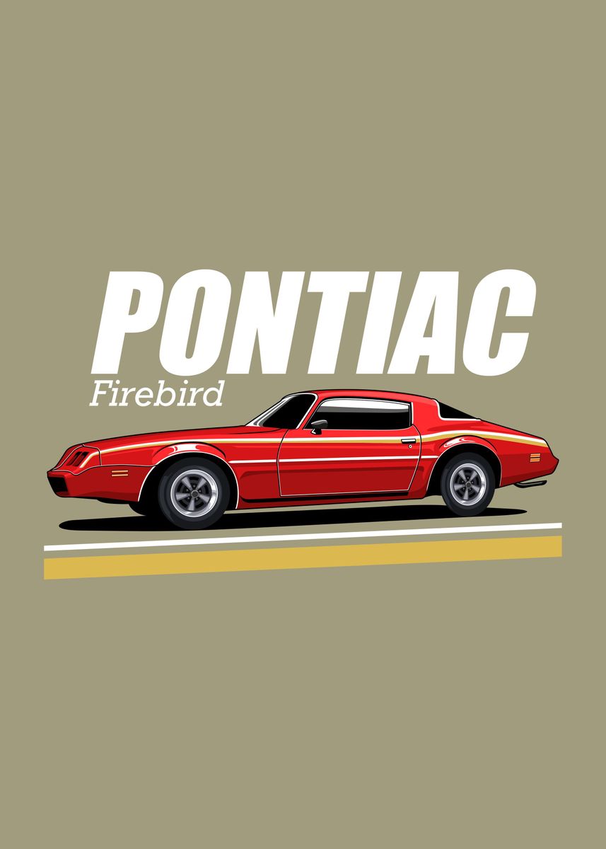 'Pontiac Firebird Pony Cars' Poster by Masje Studio | Displate