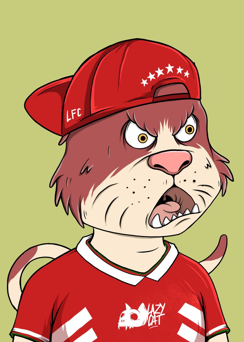 'Football Cat' Poster, picture, metal print, paint by buluk kumis ...