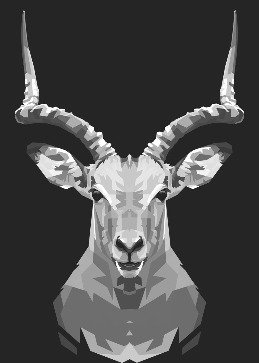 'Deer grayscale 2' Poster by Muamar Popart | Displate