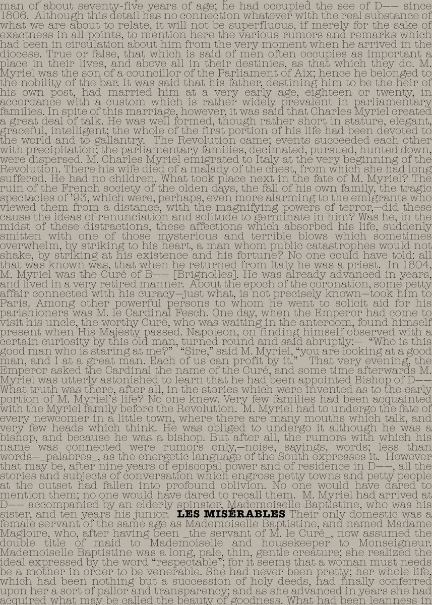 'Les Miserables Book Text' Poster, picture, metal print, paint by ...