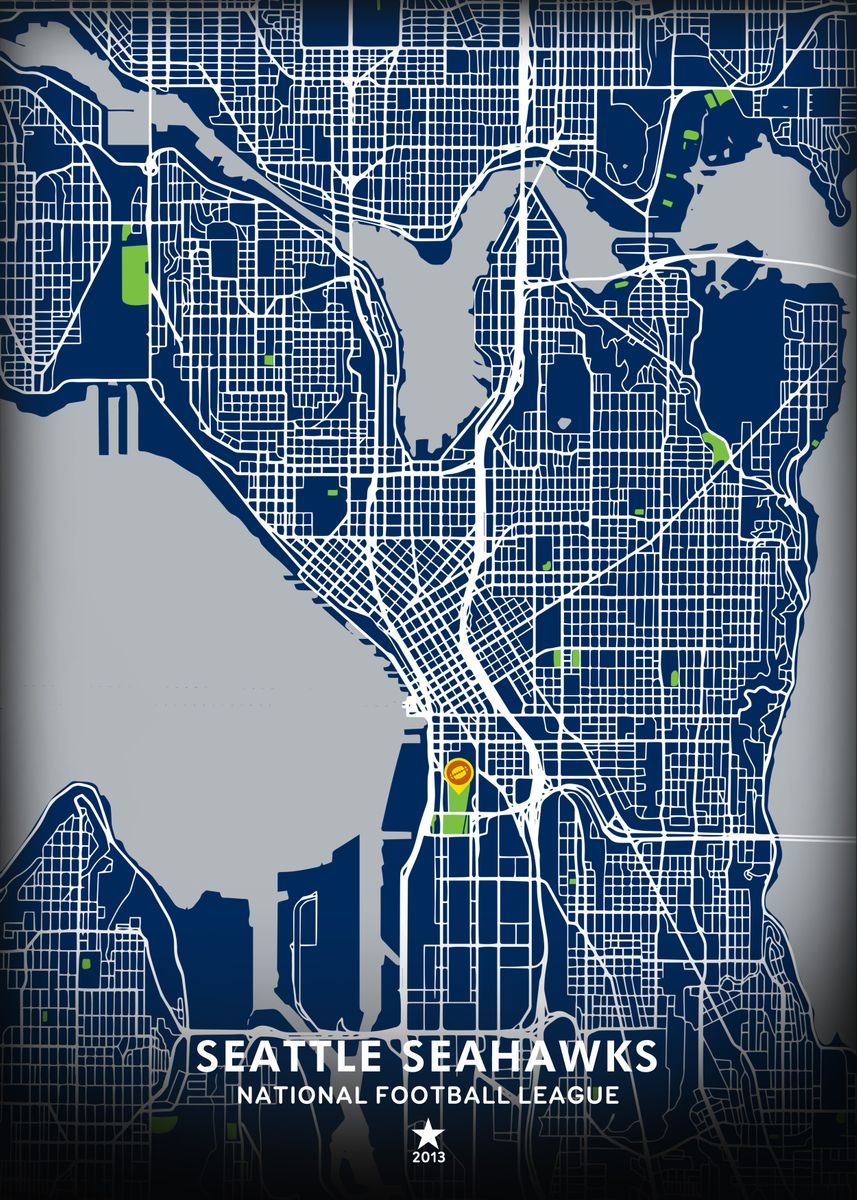 'Seattle Seahawks ' Poster, picture, metal print, paint by Yates ...