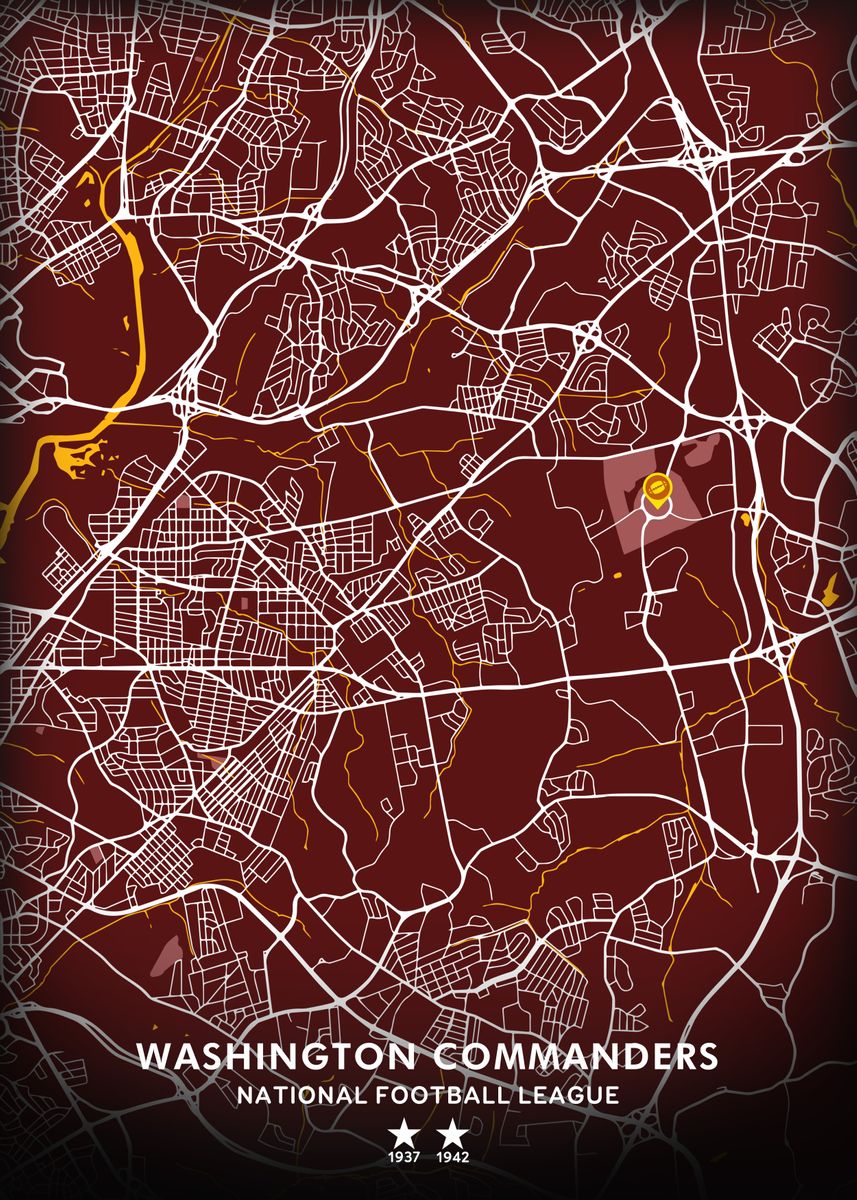 'Washington Commanders ' Poster, picture, metal print, paint by Yates ...