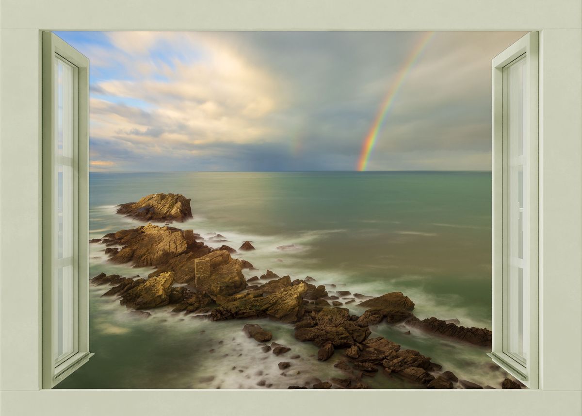 'Open window sea view' Poster by Vicen | Displate