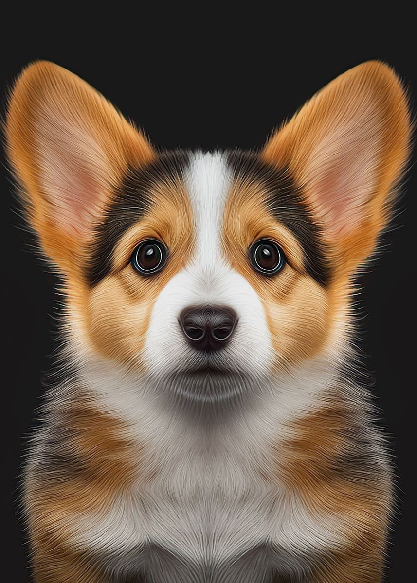 'Corgi dog portrait' Poster, picture, metal print, paint by MasterHead ...
