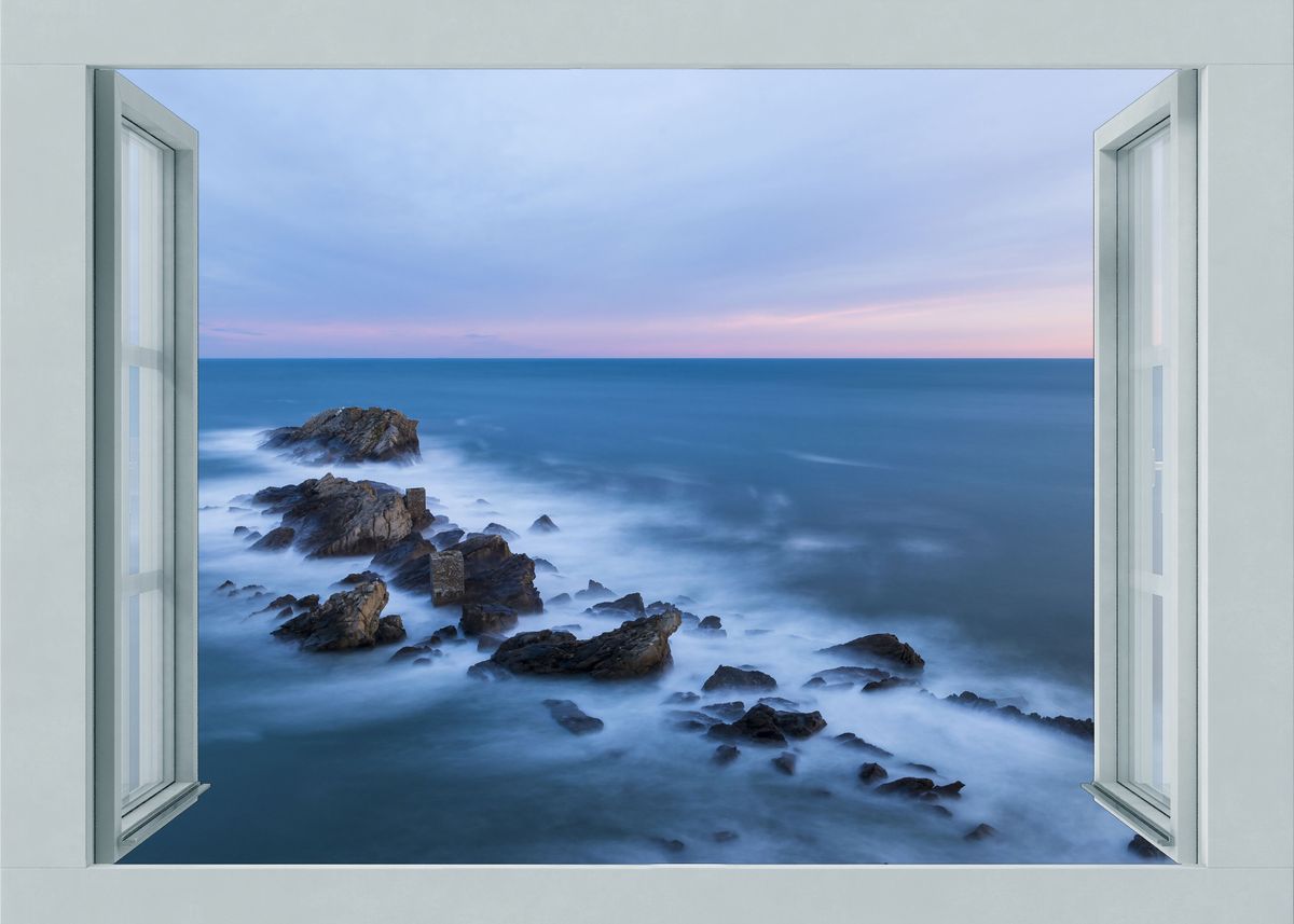 'Open window sea view' Poster by Vicen | Displate