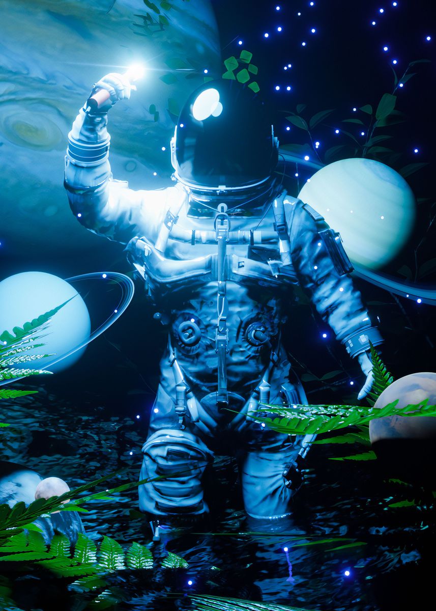 'LOST IN SPACE TIME' Poster, picture, metal print, paint by Xi Designs ...