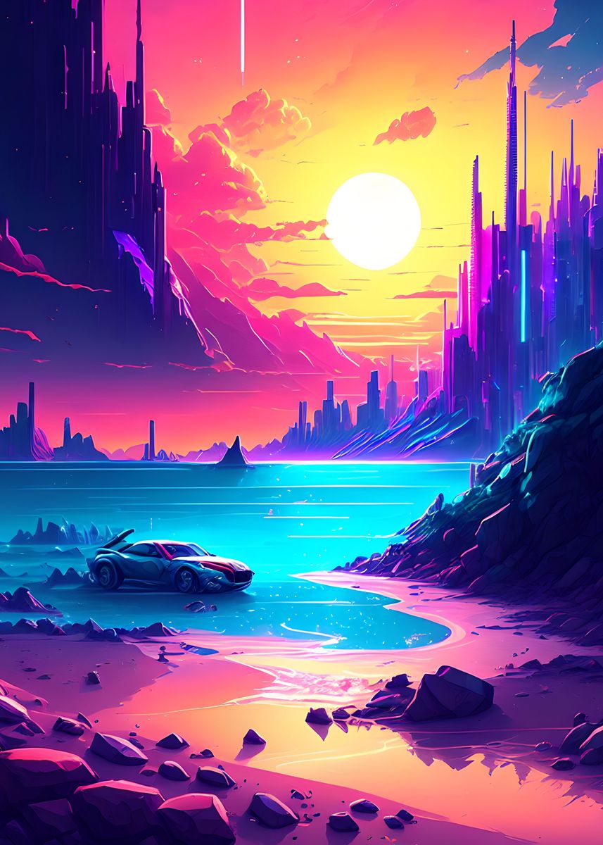 'Retro Car 15' Poster by Lukasz Kobylka | Displate