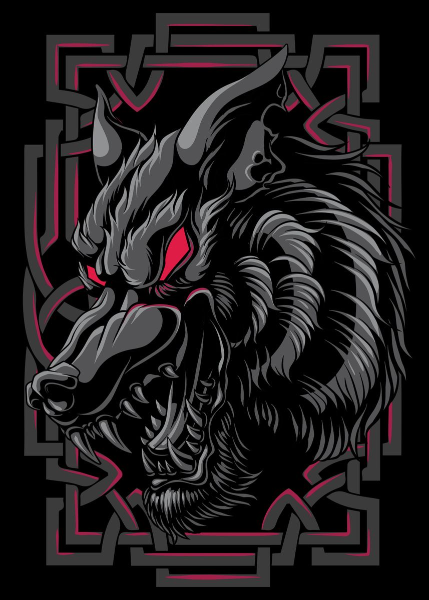 'Fenrir Wolf Child Of Loki' Poster by Anziehend | Displate