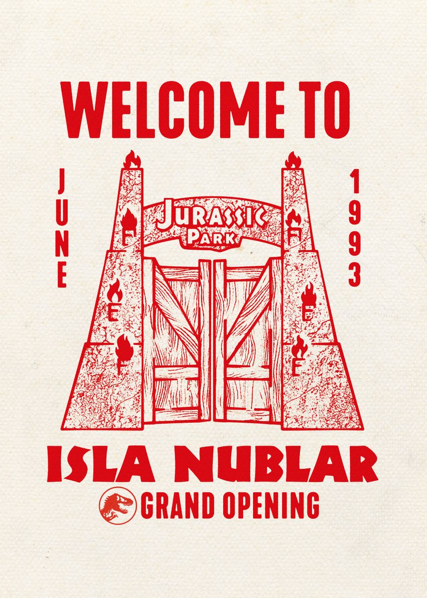'Welcome to Isla Nublar' Poster, picture, metal print, paint by ...
