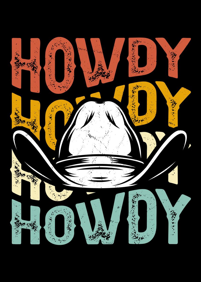 'Howdy Horse Riding' Poster, picture, metal print, paint by ...