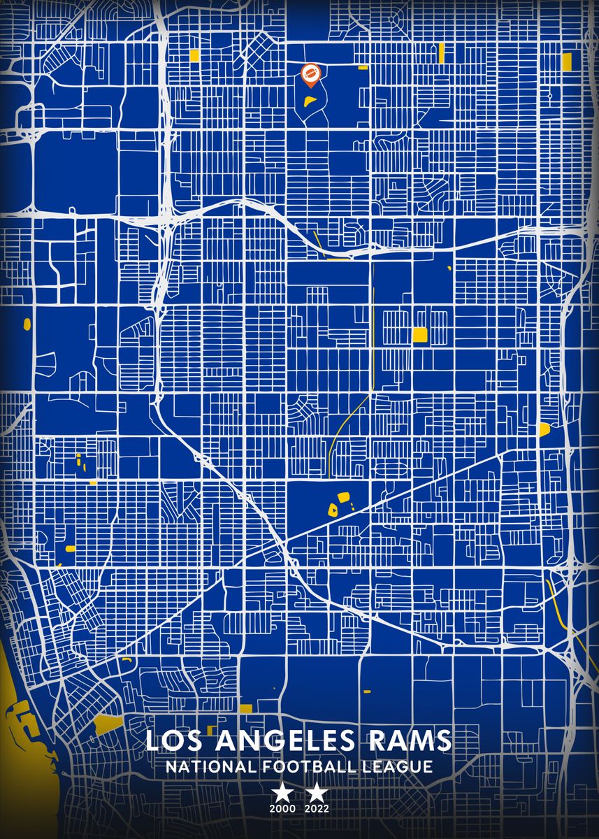 'Los Angeles Rams ' Poster, picture, metal print, paint by Yates ...